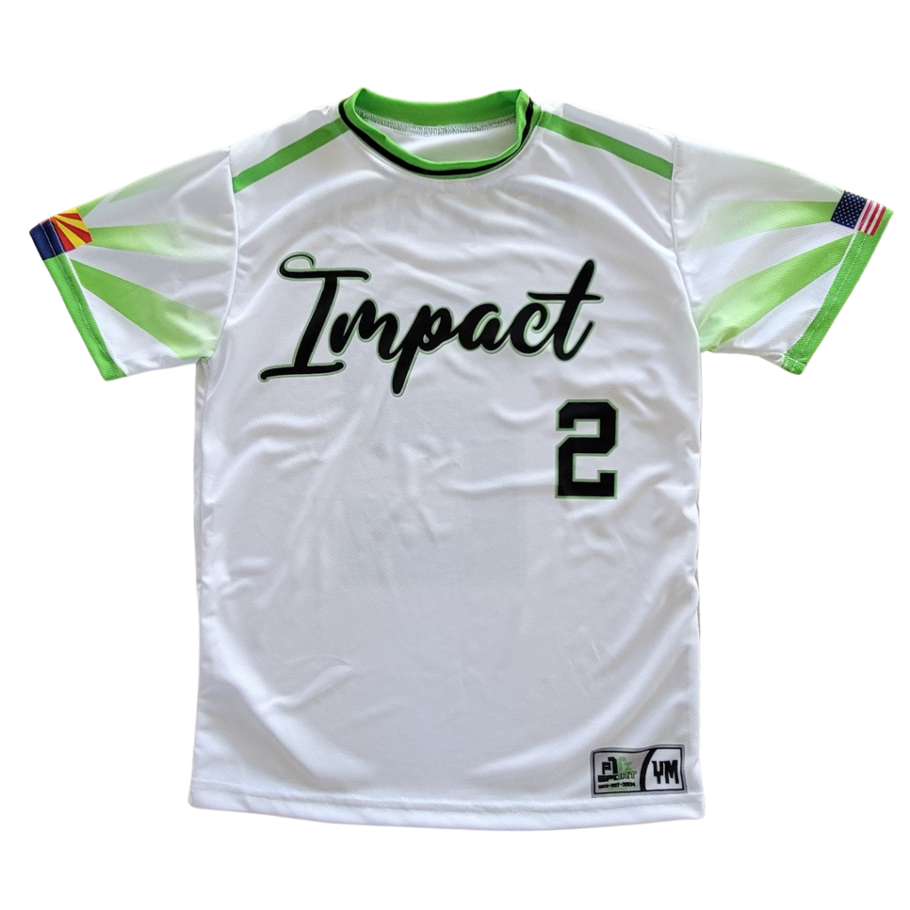 AZ Impact White Cursive Sublimated – AZ Impact